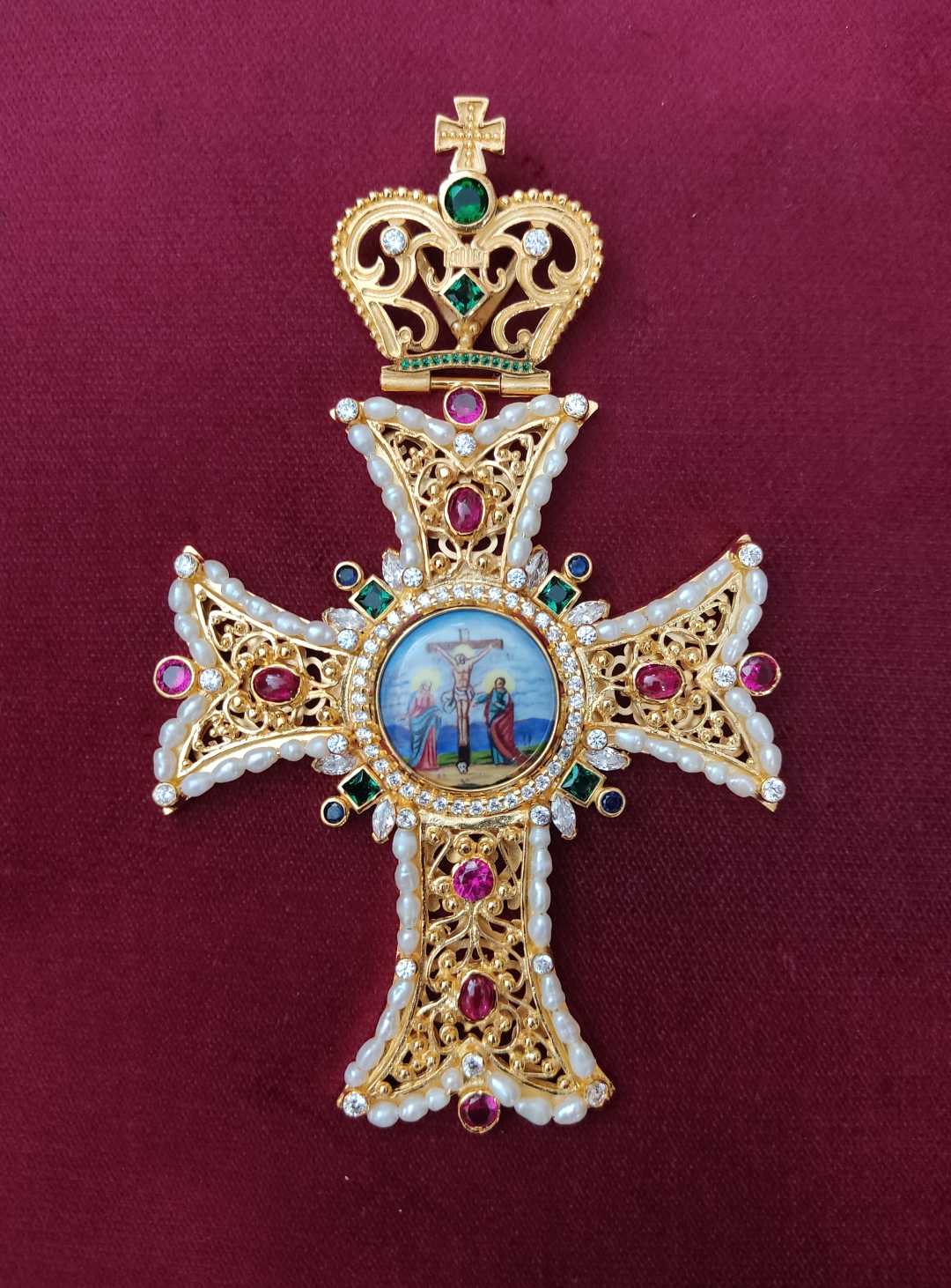 Exquisite Handmade Pectoral Cross with Zircon Stones - 000064 ...