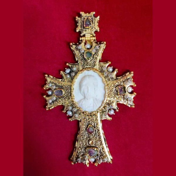 Handcrafted Sterling Silver 925 Pectoral Cross with Enchanting Gold ...