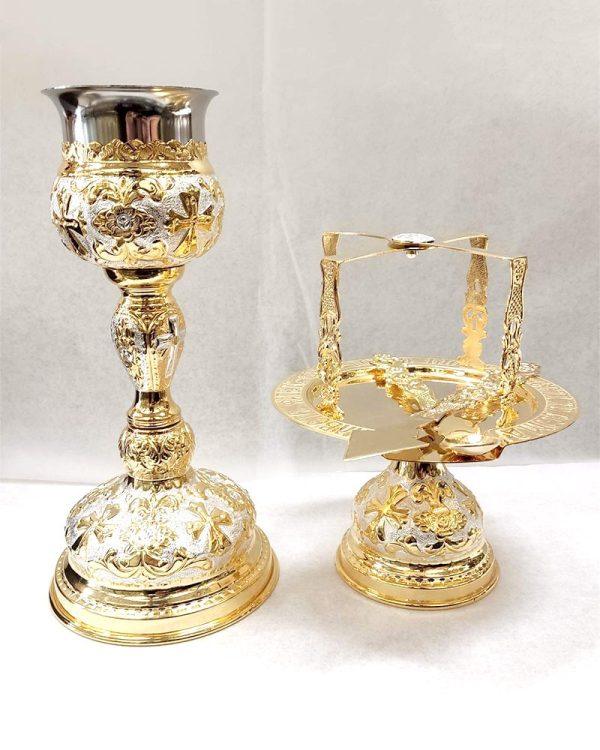Handmade 5 piece Holy Chalice Set - Byzantine Art